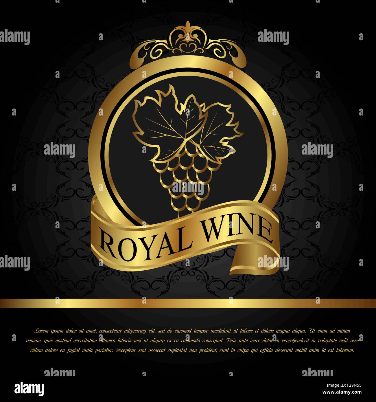 golden label for packing wine Stock Vector Image & Art - Alamy