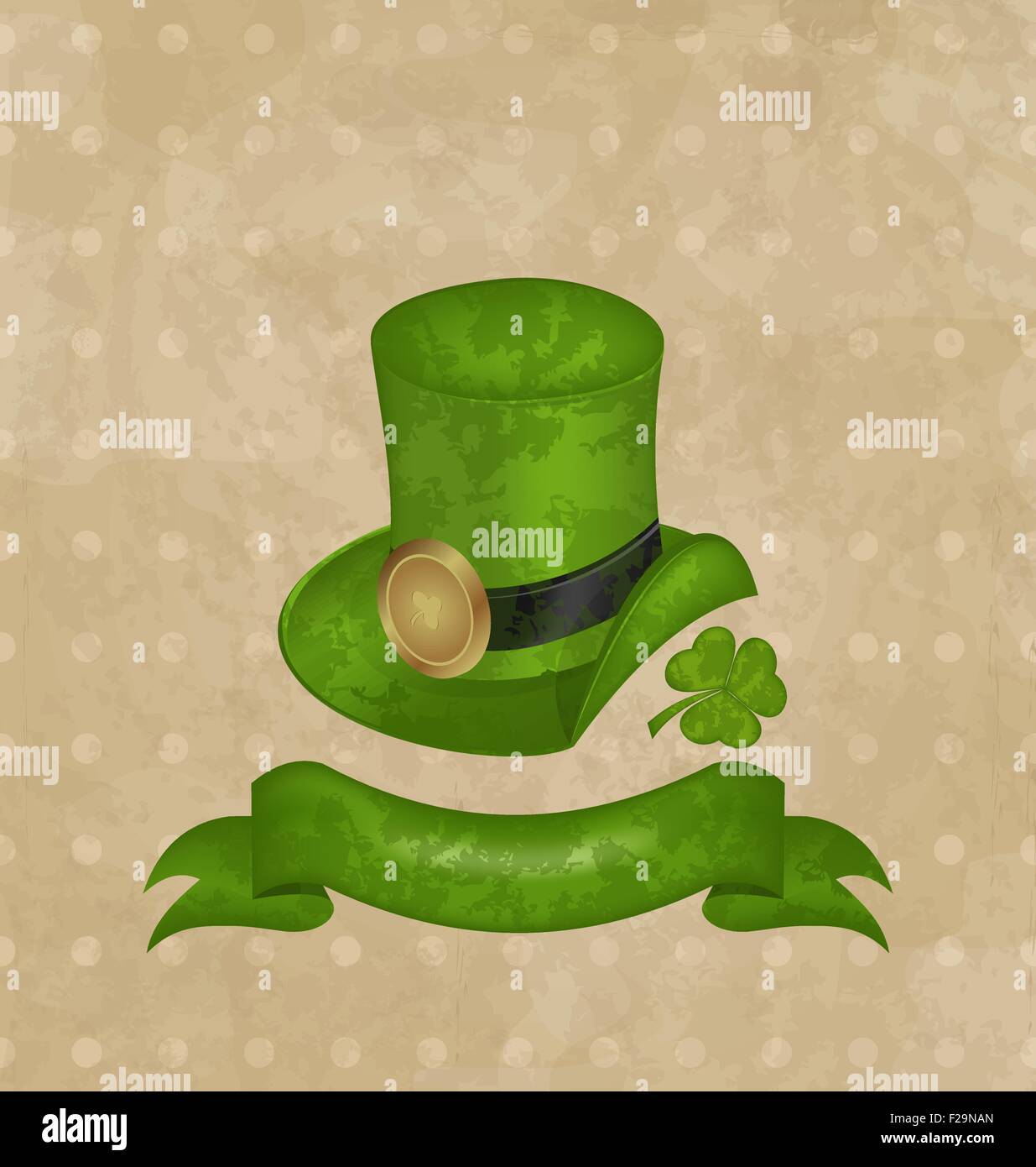 Green hat, clover, ribbon in saint Patrick Day Stock Vector Image & Art ...