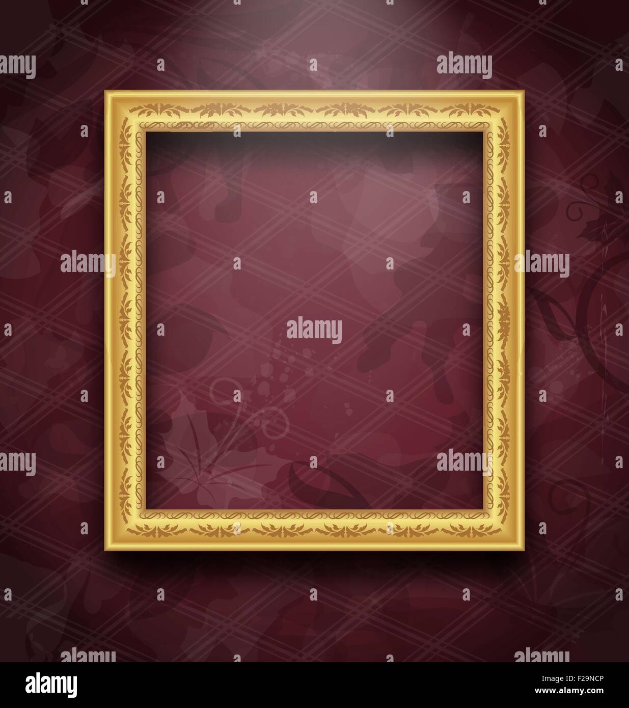 Picture frame on floral texture wall Stock Vector Image & Art - Alamy