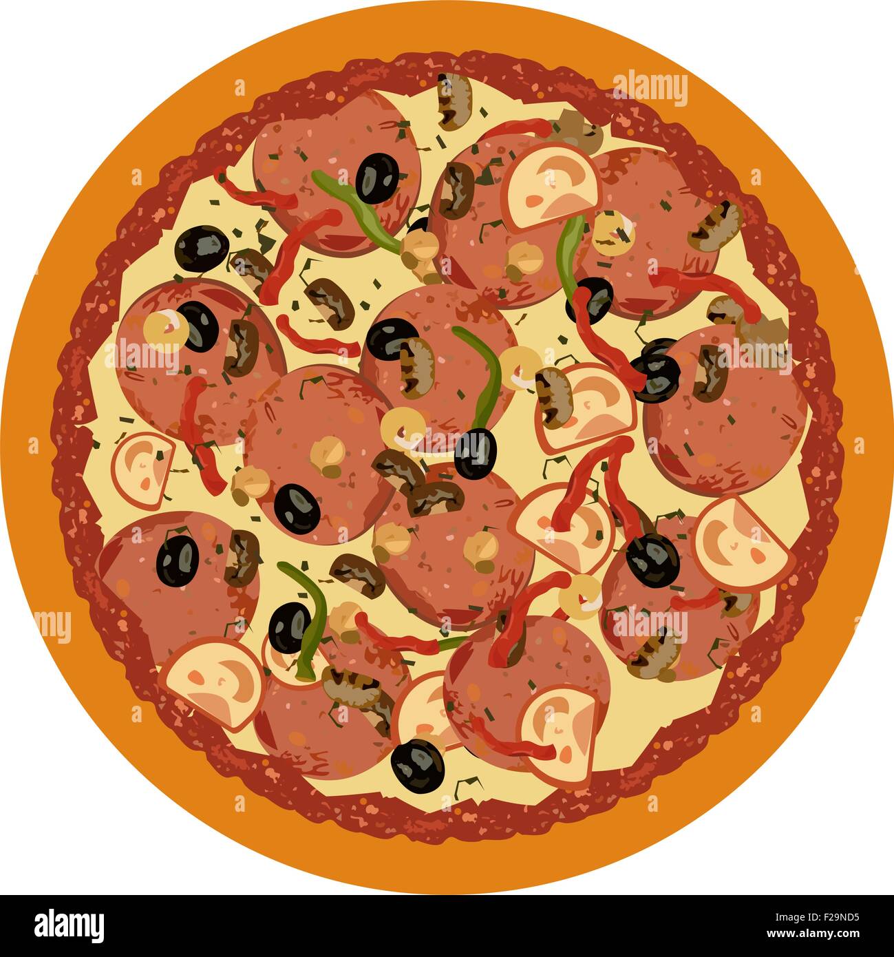 Realistic illustration pizza on white background Stock Vector Image ...