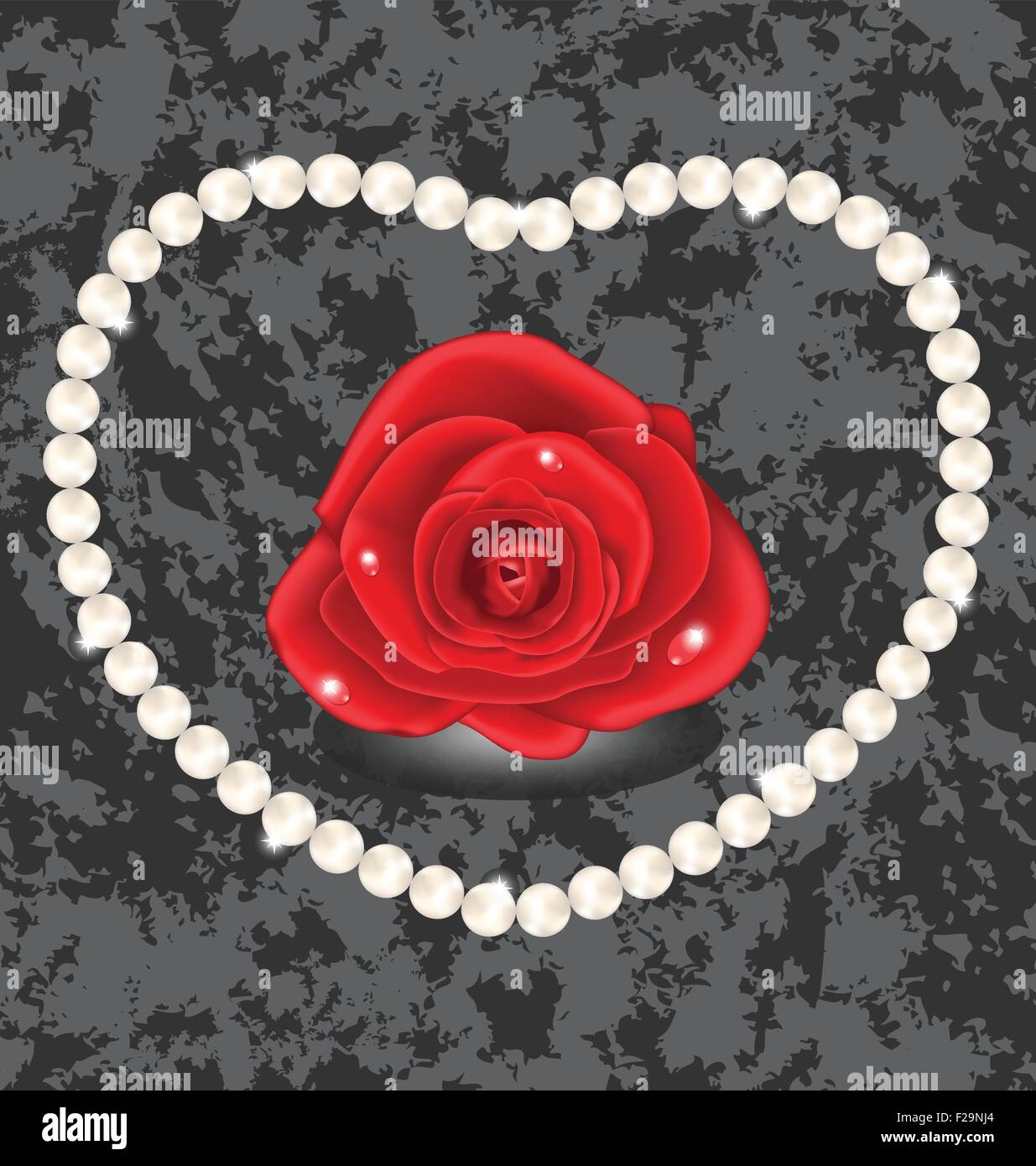 Red heart made rose Stock Vector Images - Alamy