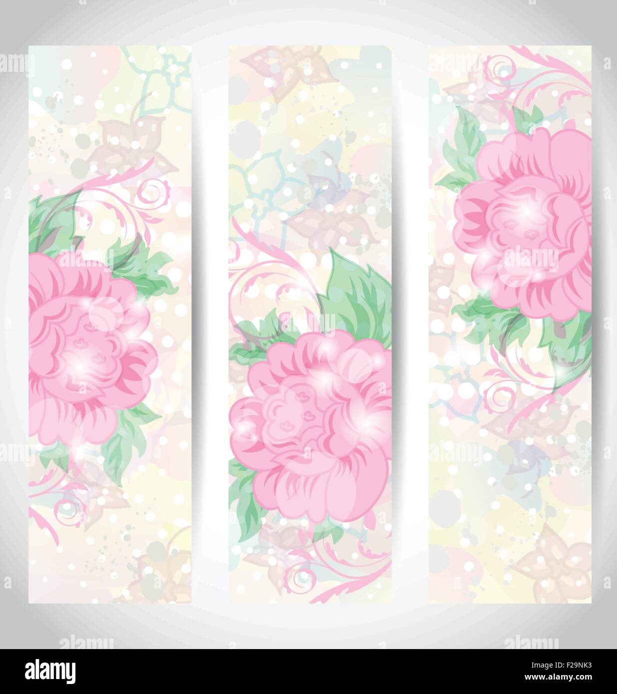 Set romantic beautiful cards with flower Stock Vector Image & Art - Alamy