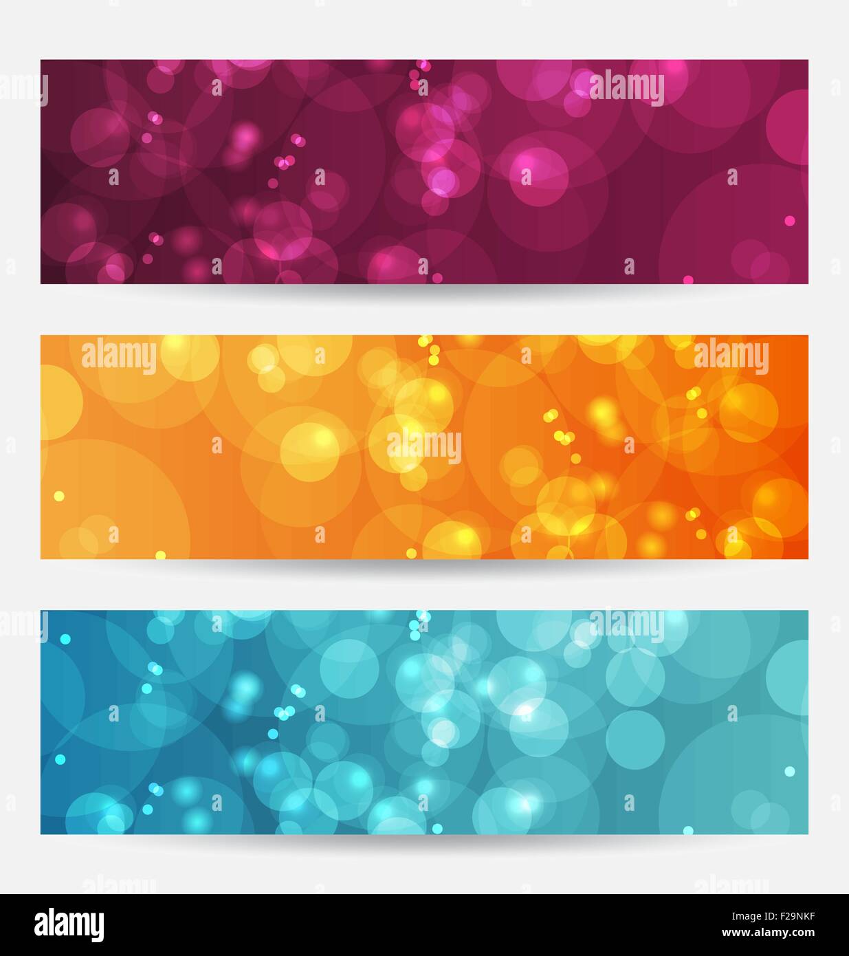 Set of abstract banners with bokeh effect Stock Vector Image & Art - Alamy