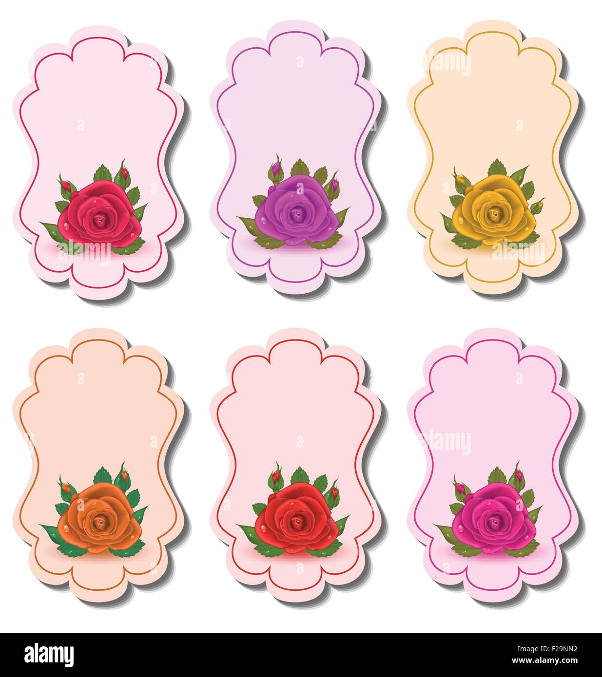 Collection beautiful labels with roses Stock Vector Image & Art - Alamy
