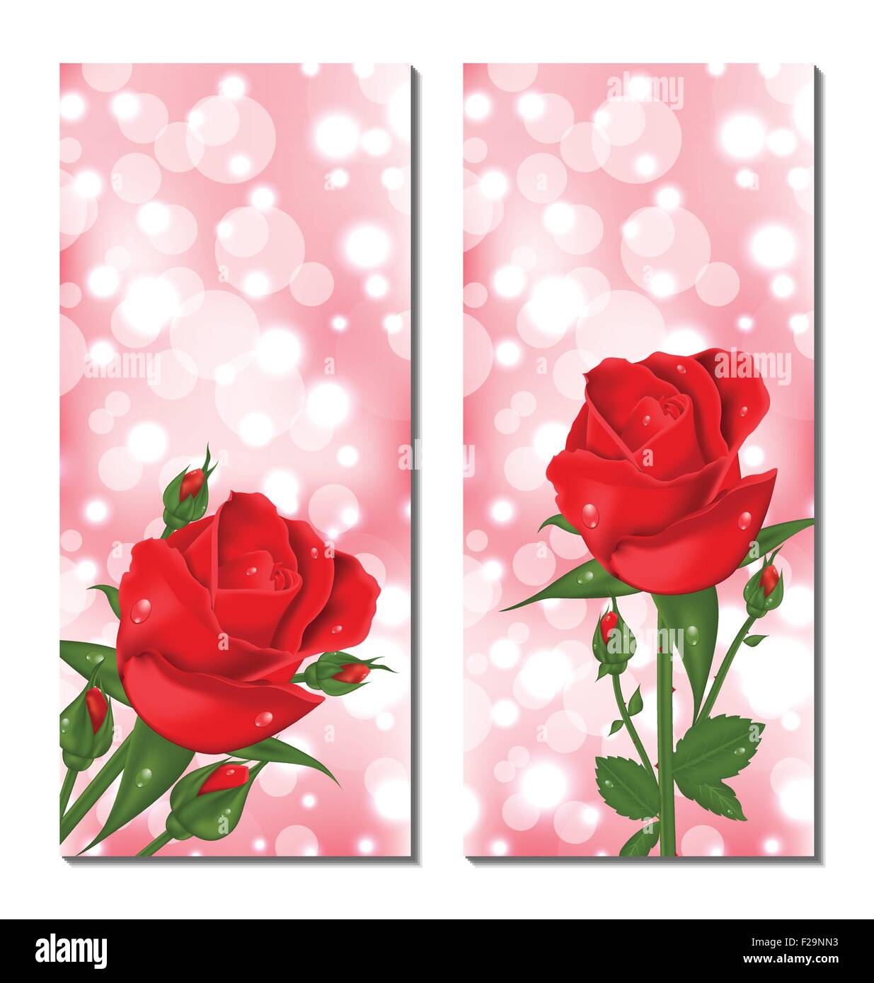 Set of beautiful cards with red roses Stock Vector Image & Art - Alamy