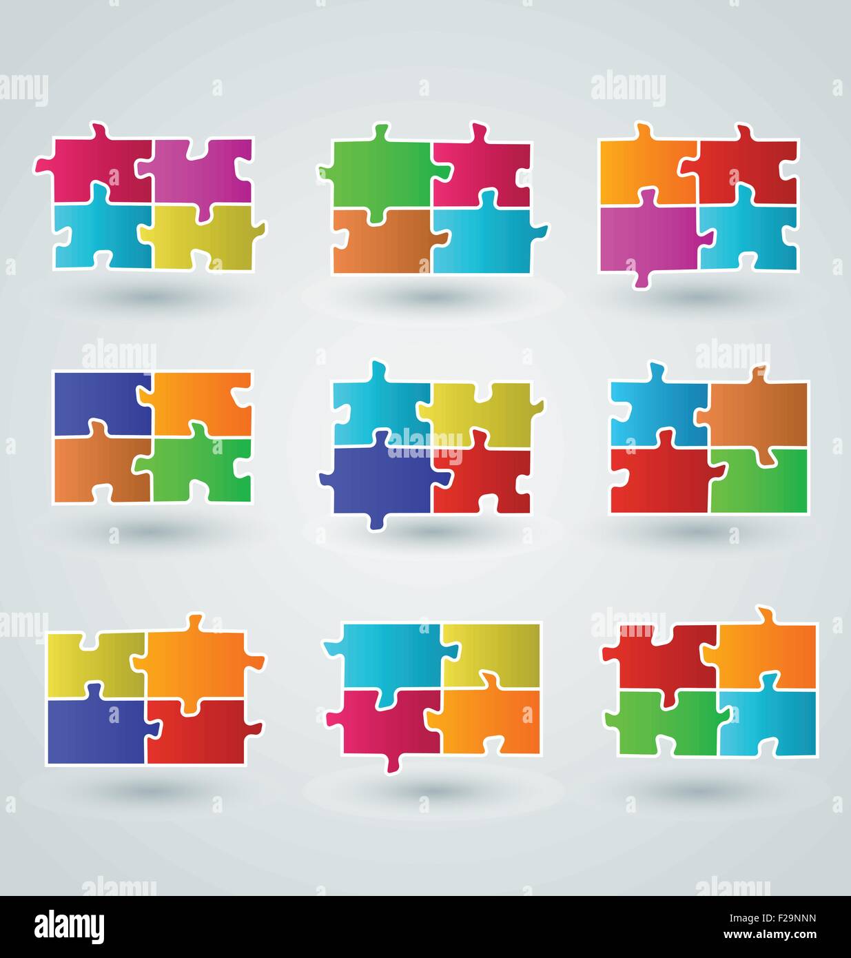 Figure puzzle pieces game Stock Vector Images - Alamy