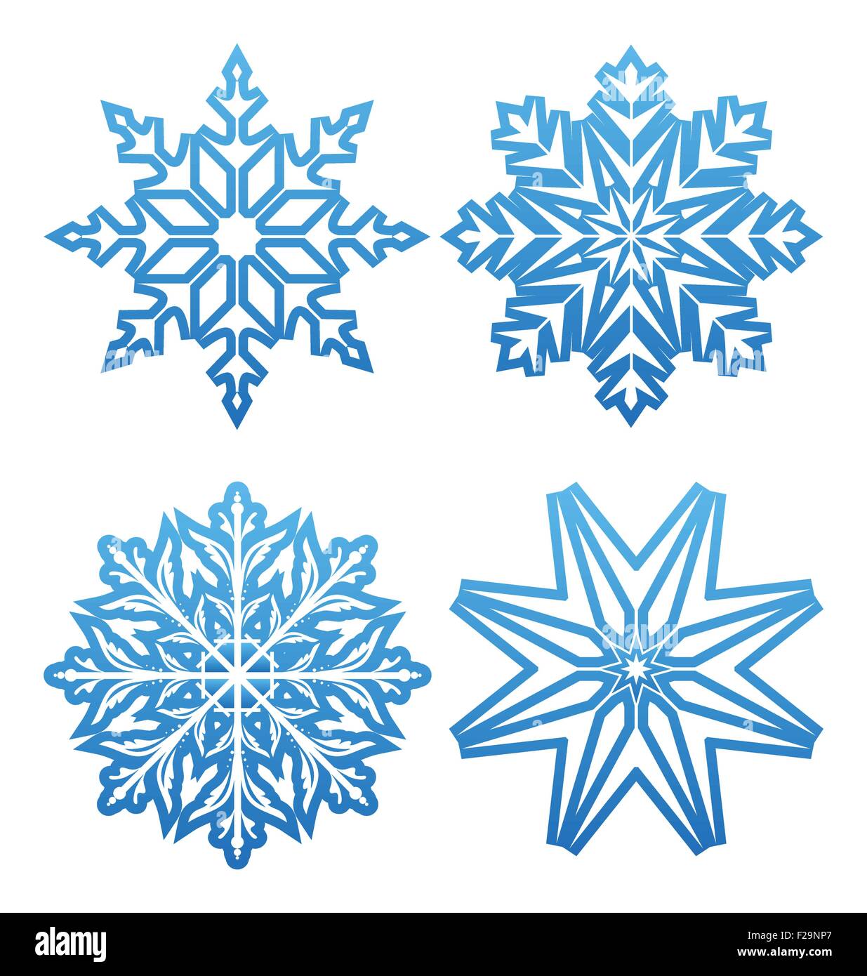 Set of variation snowflakes isolated Stock Vector Image & Art - Alamy