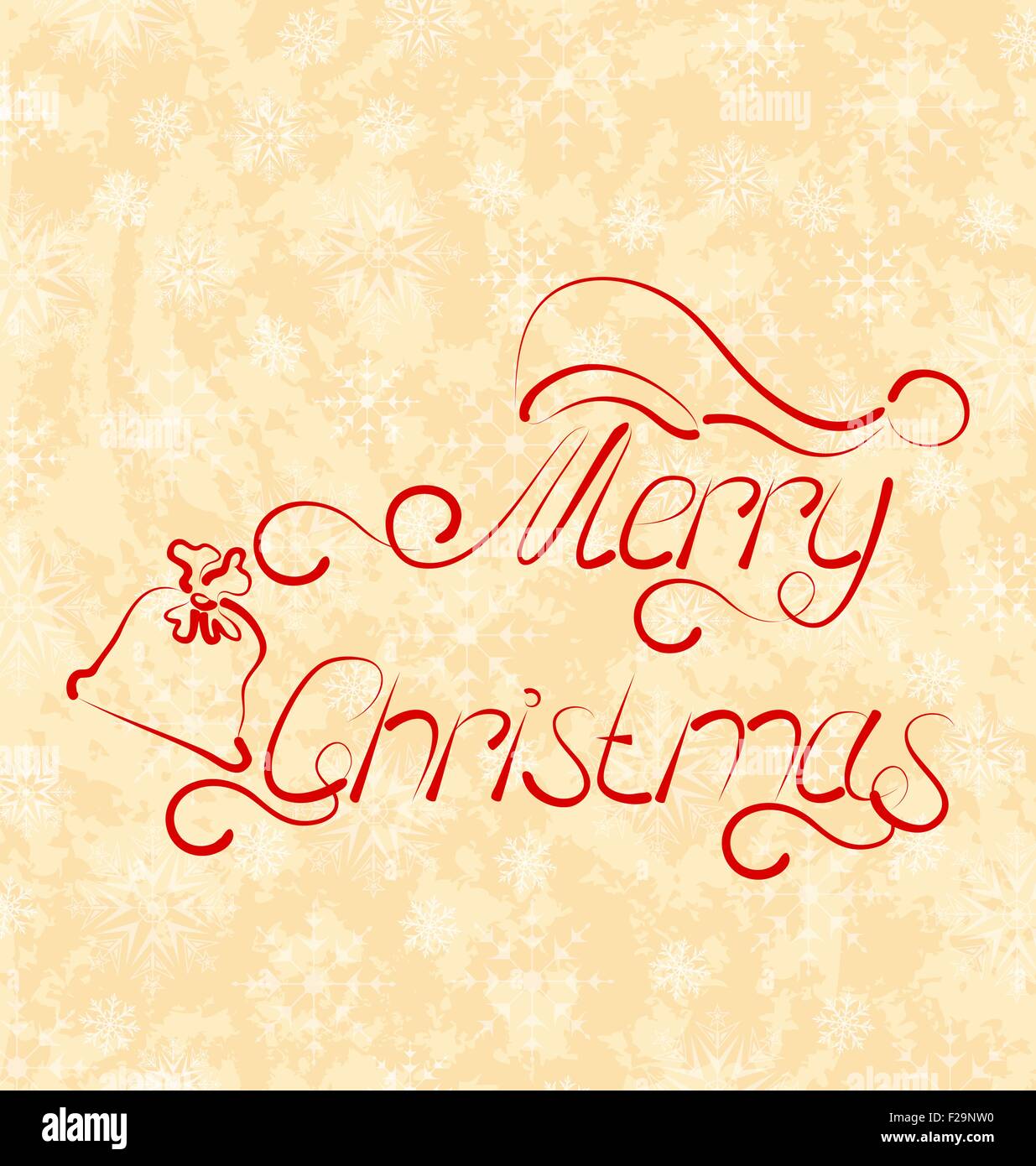 Calligraphic Christmas lettering, grunge background Stock Vector Image ...