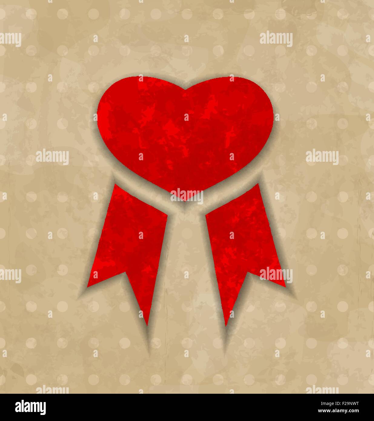 Award ribbon heart for Valentines day, vintage design Stock Vector ...