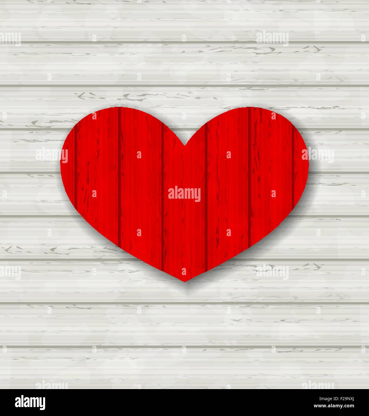 Wooden heart on red Stock Vector Images - Alamy
