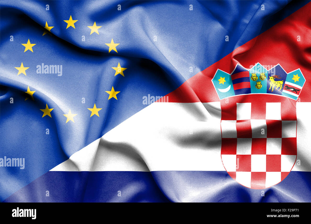Waving flag of Croatia and Stock Photo - Alamy