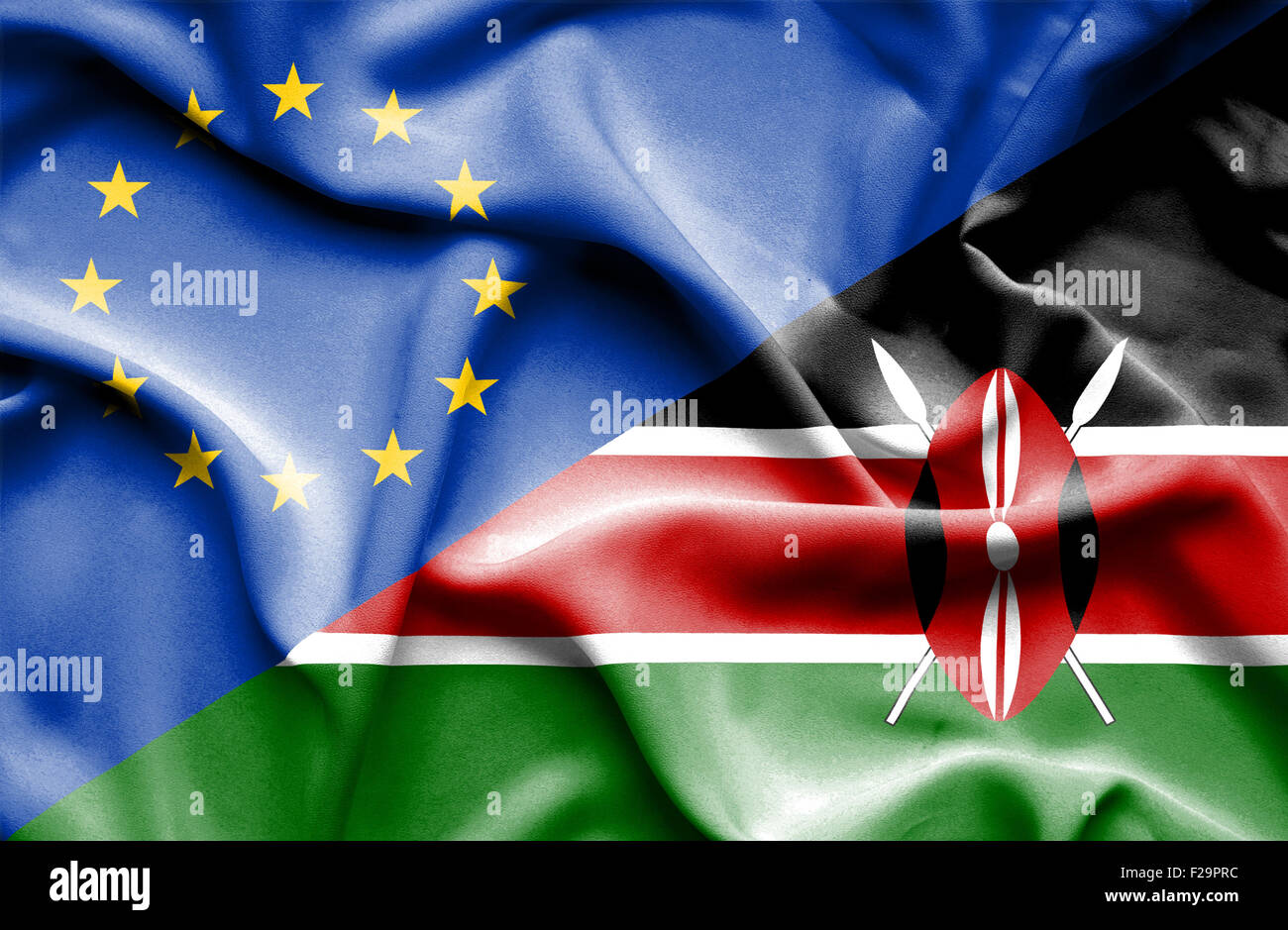 Waving flag of Kenya and Stock Photo - Alamy