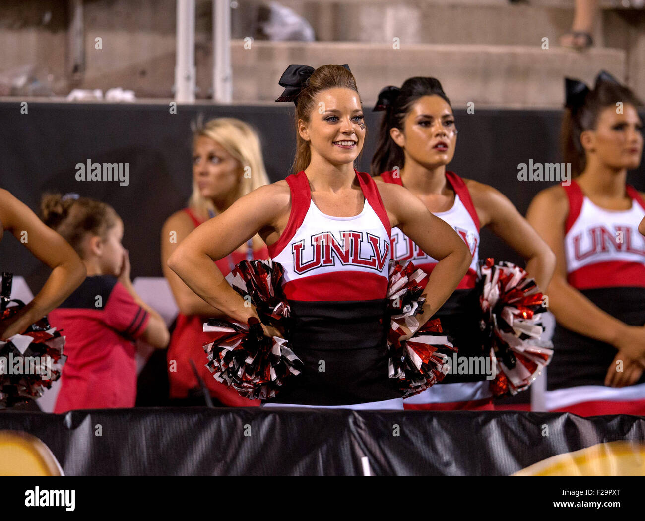 Las Vegas, NV, USA. 12th Sep, 2015. A UNLV cheerleader performs during ...