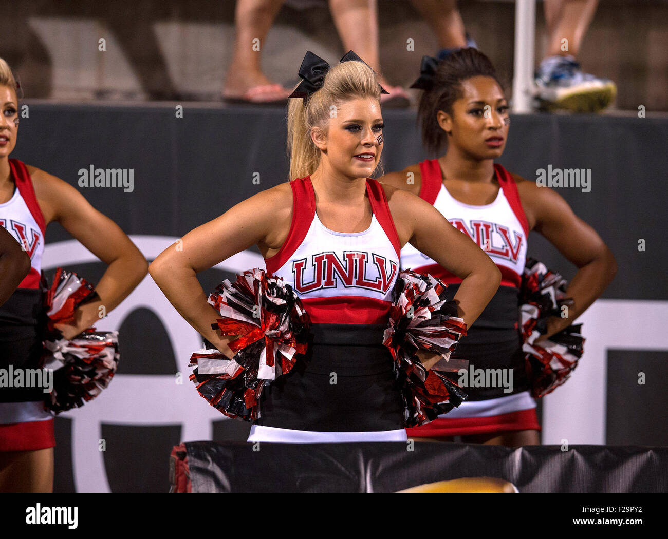 Las Vegas, NV, USA. 12th Sep, 2015. A UNLV cheerleader performs during ...