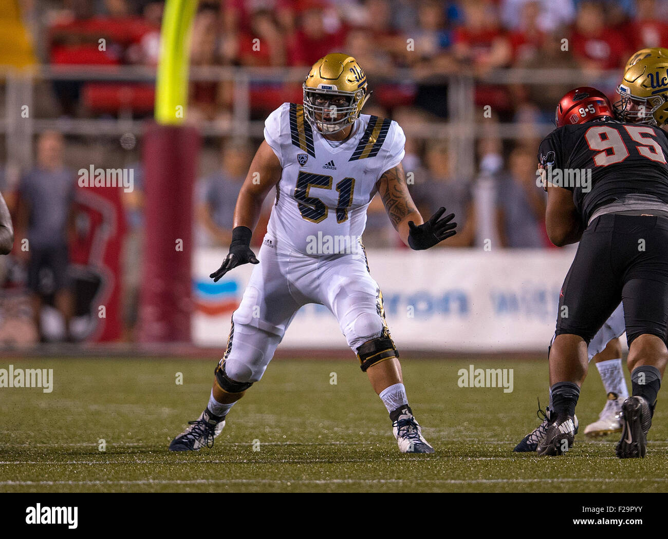 Las Vegas, NV, USA. 12th Sep, 2015. UCLA Bruins offensive tackle (51 ...