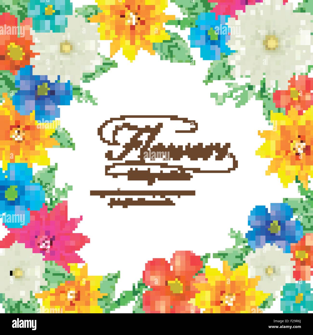 tropical style fashion wedding invitation with diverse flowers Stock ...