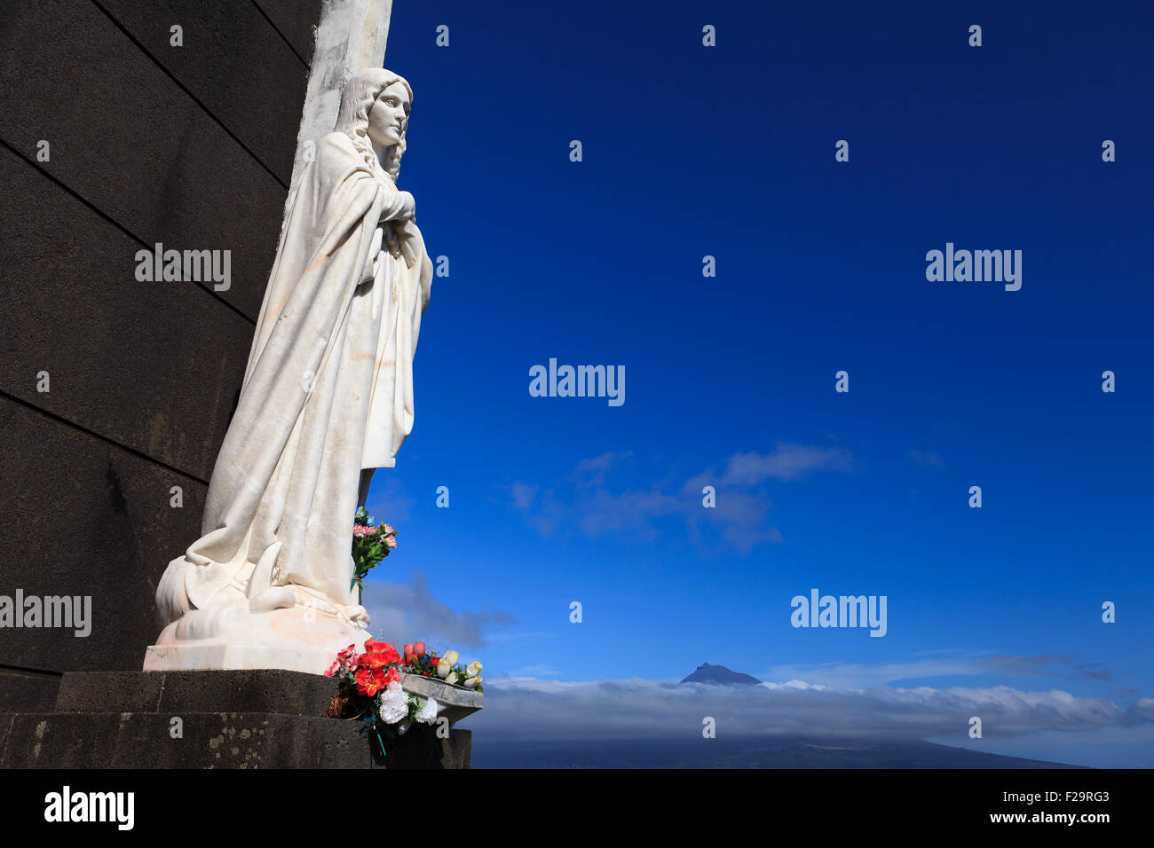 Statue of saint on Faial Island, Azores, Portugal Stock Photo - Alamy