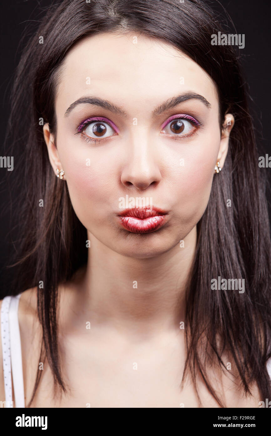 Silly girl face expressive eyes hi-res stock photography and images - Alamy