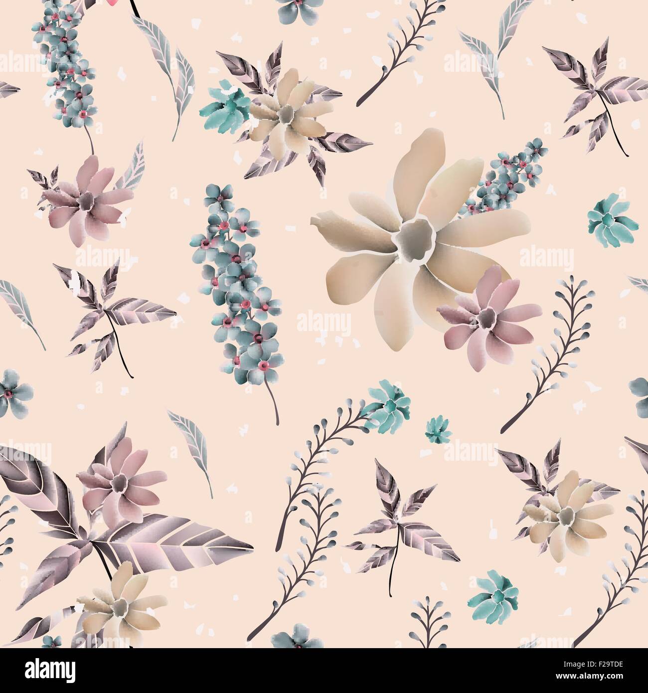 romantic floral seamless background design over pink background Stock ...