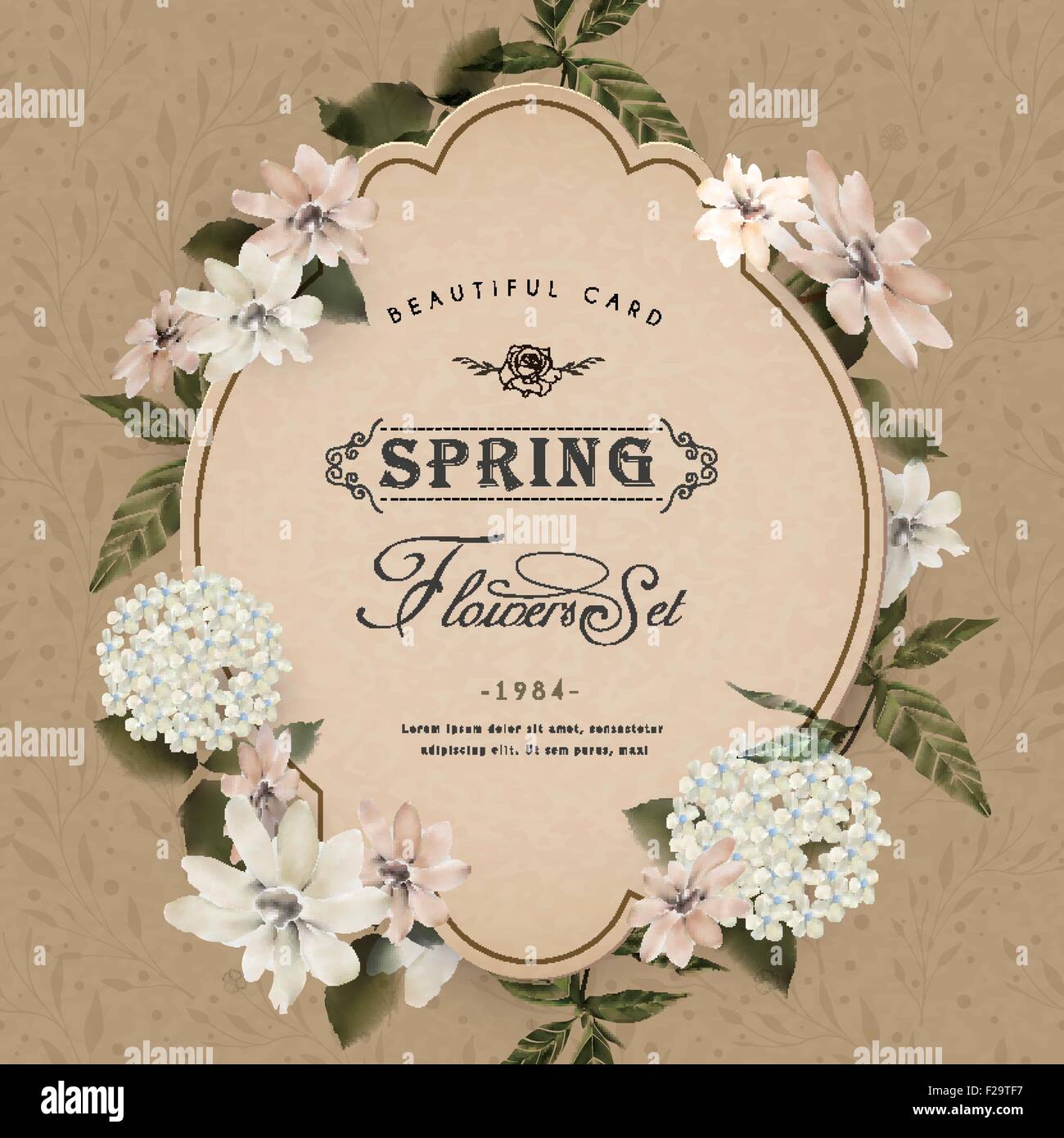 retro floral card design with elegant label Stock Vector Image & Art ...