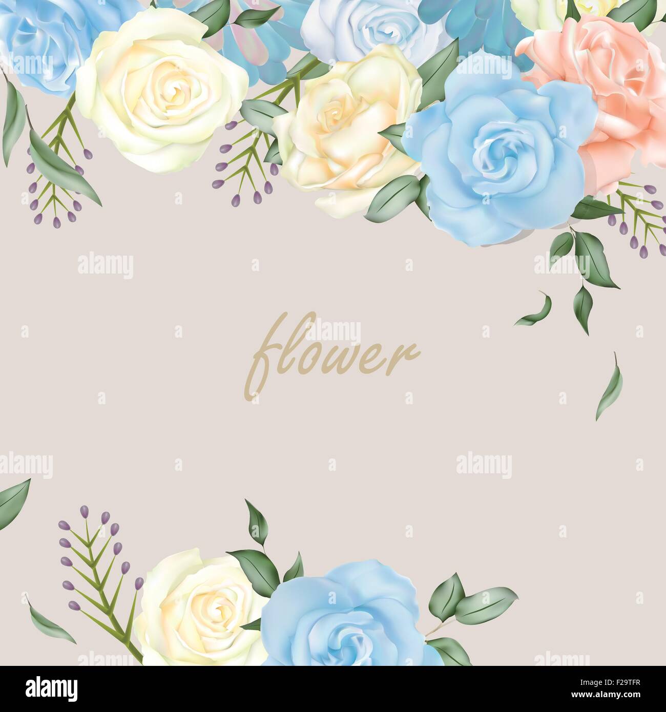 elegant flower background design with diverse roses Stock Vector Image ...