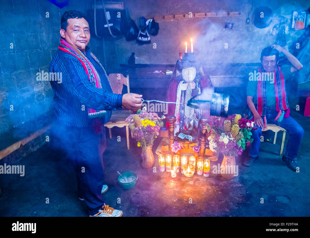 Shrine of El Maximon in Santiago De Atitlan , Guatemala Maximon saint ...