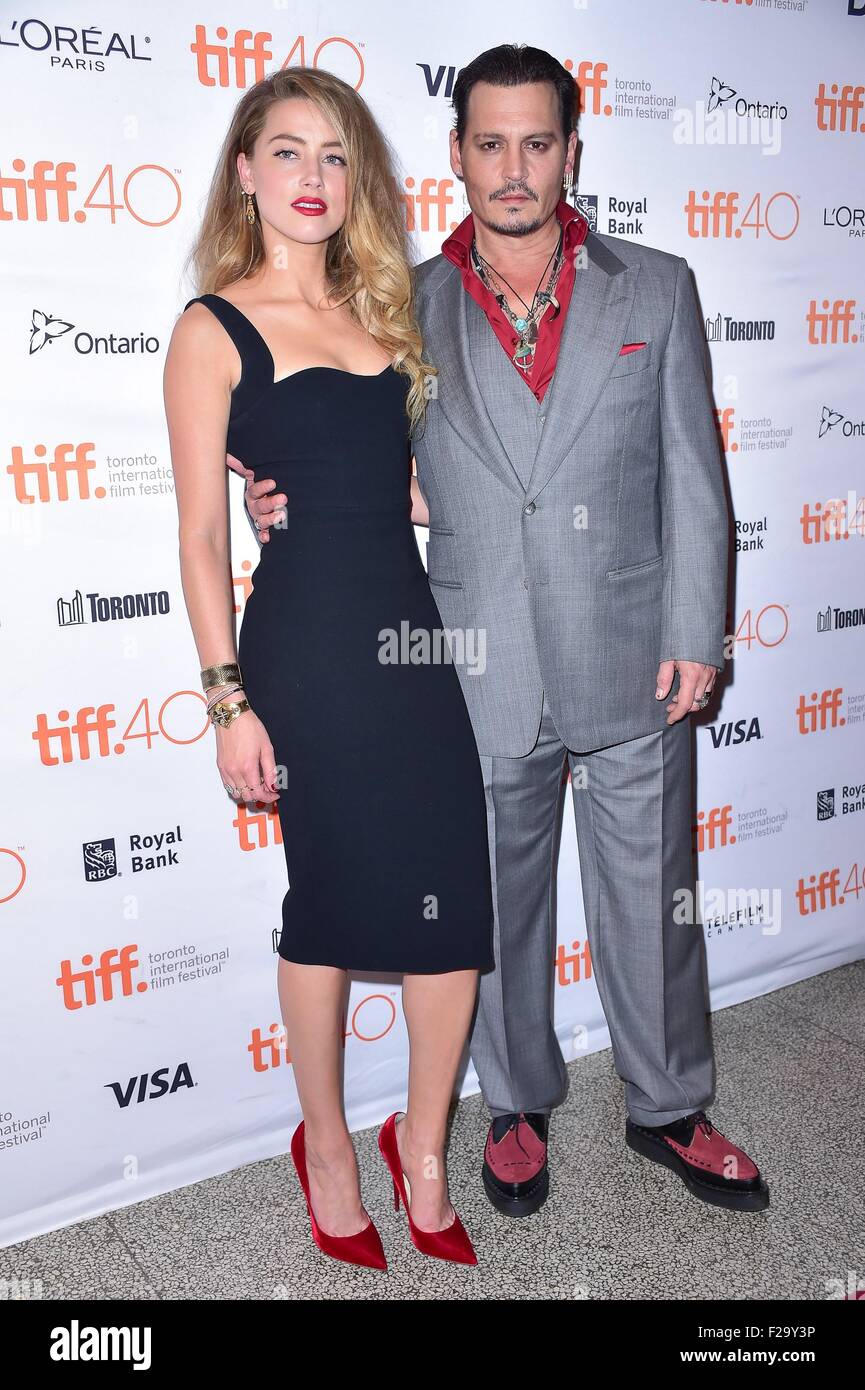 Toronto, ON. 14th Sep, 2015. Amber Heard, Johnny Depp at arrivals for ...