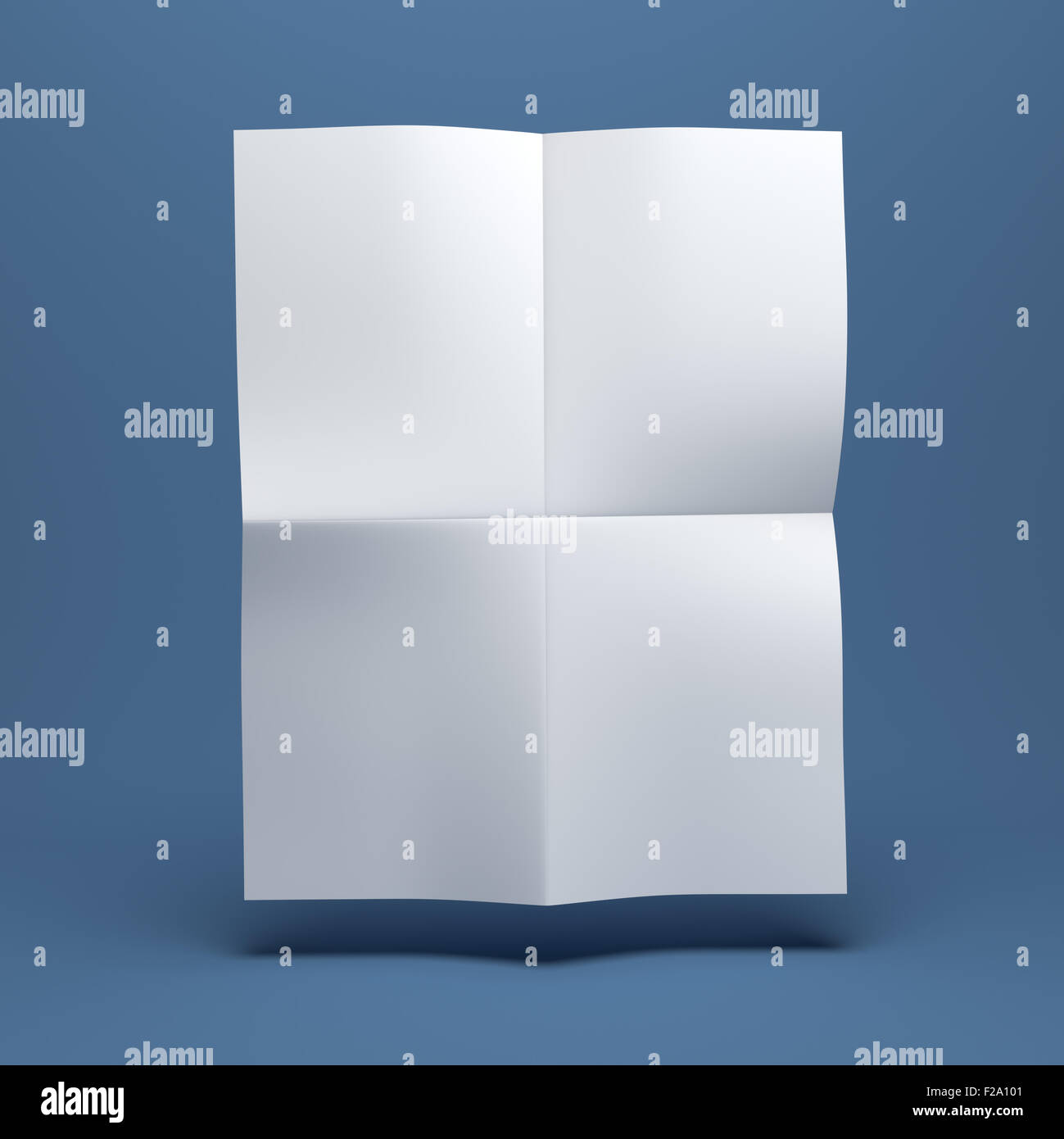 White blank paper brochure on blue background Stock Photo - Alamy