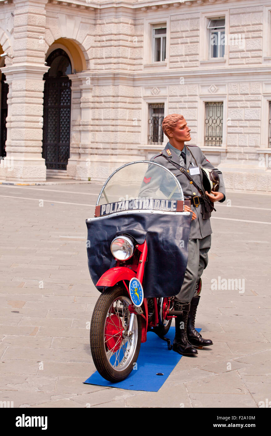 Dummy policeman with motorcycles in Trieste - ceremony of the Police in ...