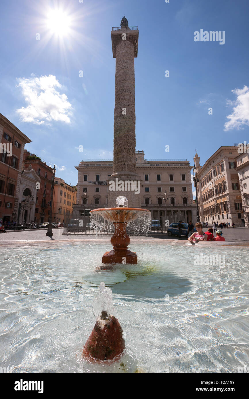 Famous tall carved monument Rome Italy Stock Photo - Alamy