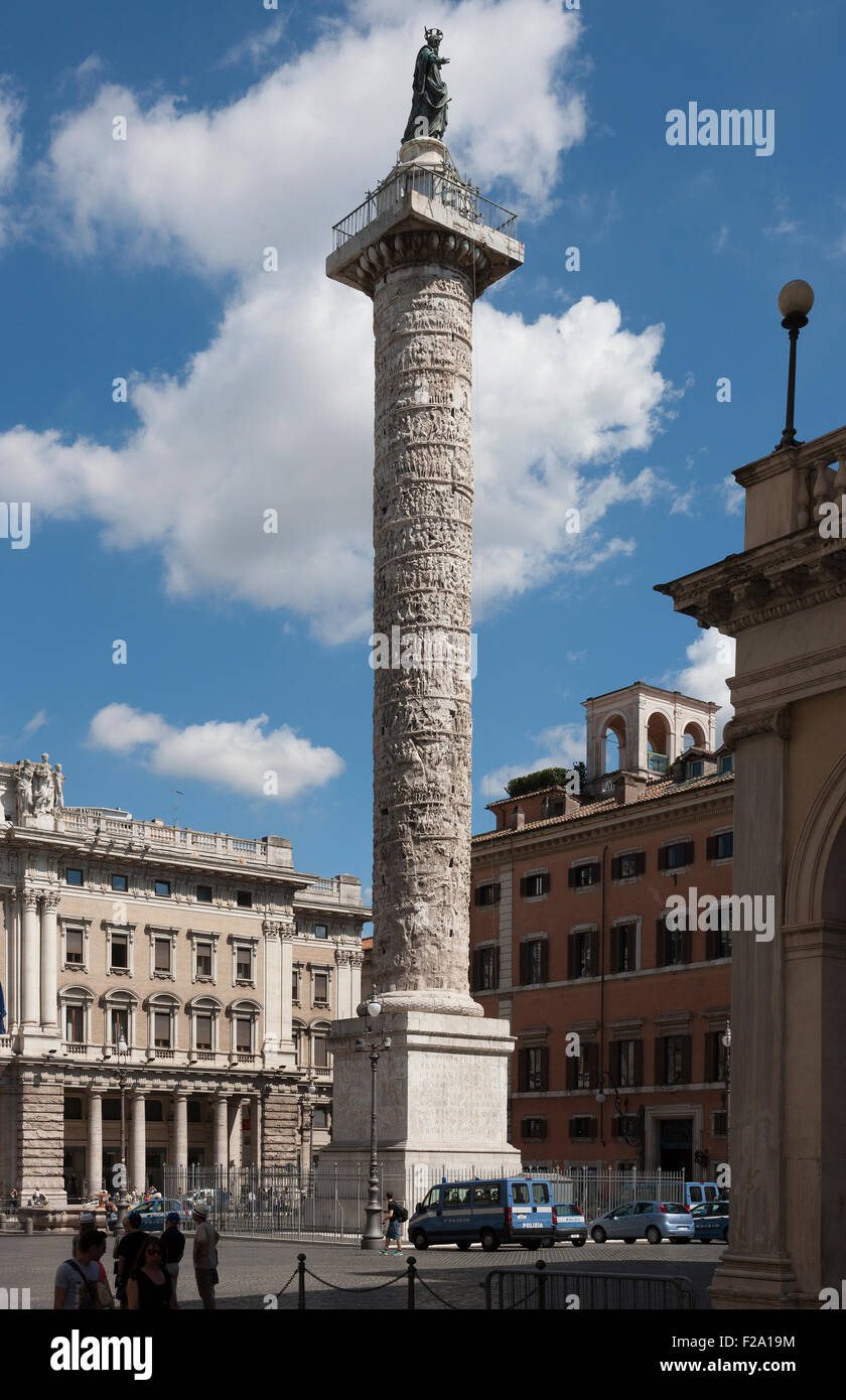 Famous tall carved monument Rome Italy Stock Photo - Alamy