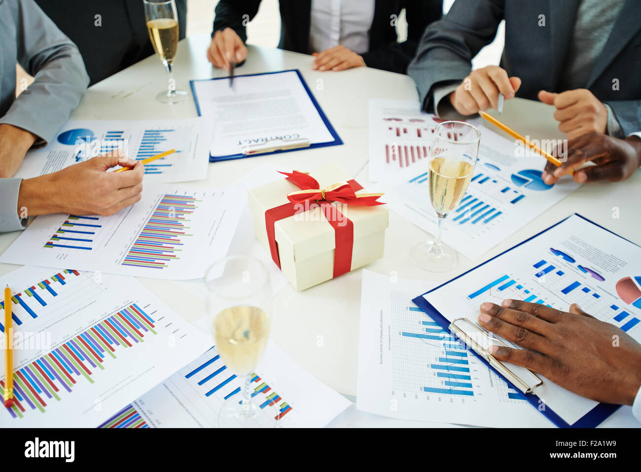 Celebrating holiday at work Stock Photo - Alamy