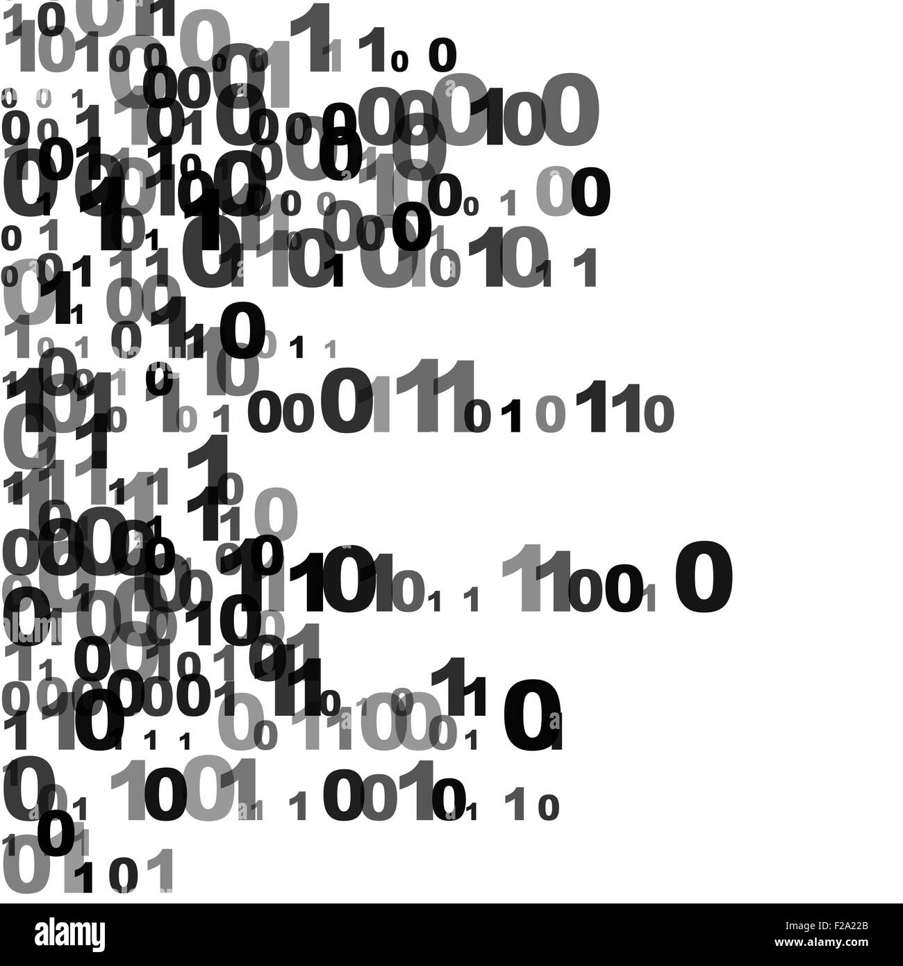 Random binary figures of number zero and one on white background Stock ...