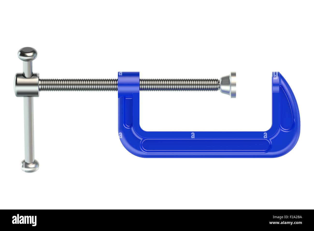 Blue C- clamp isolated on white background Stock Photo - Alamy