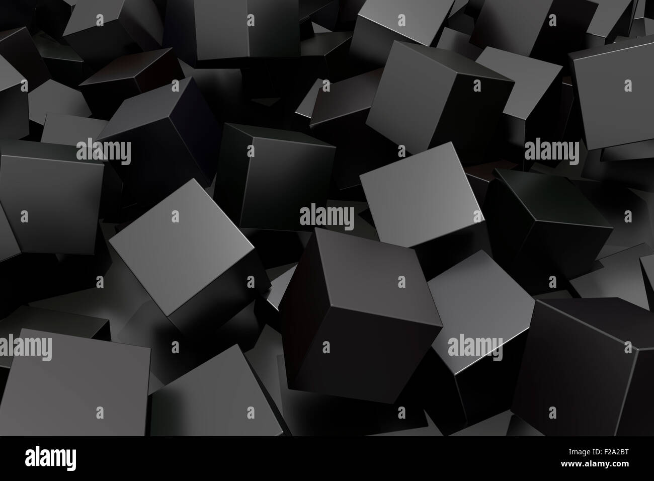 3d rendering of a composition with a lot of black cubes Stock Photo - Alamy