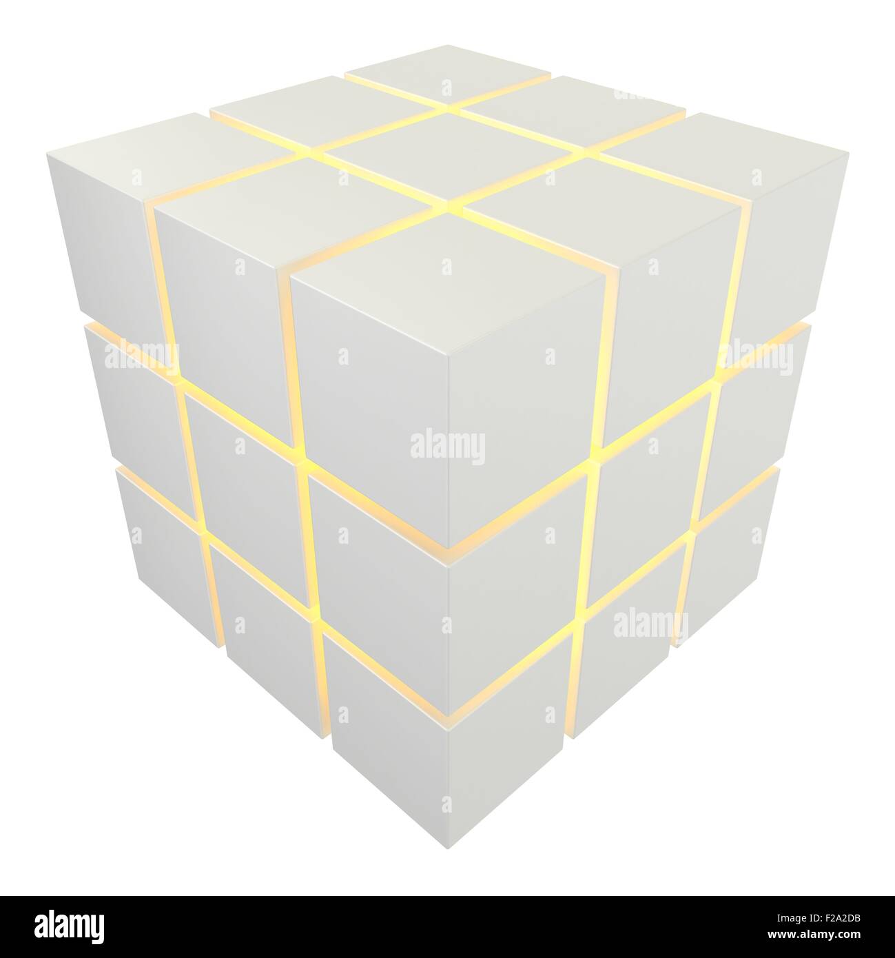 Abstract 3d illustration steel cube Cut Out Stock Images & Pictures - Alamy