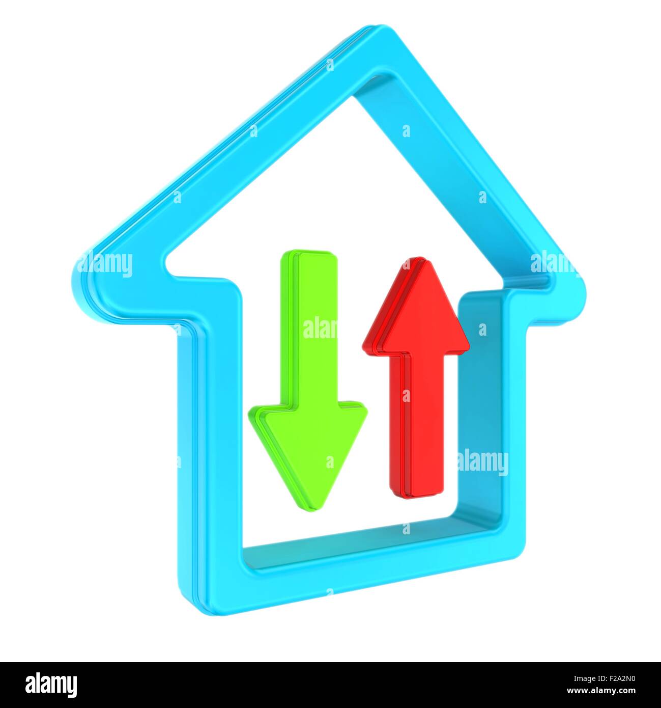 House with arrows Stock Photo - Alamy