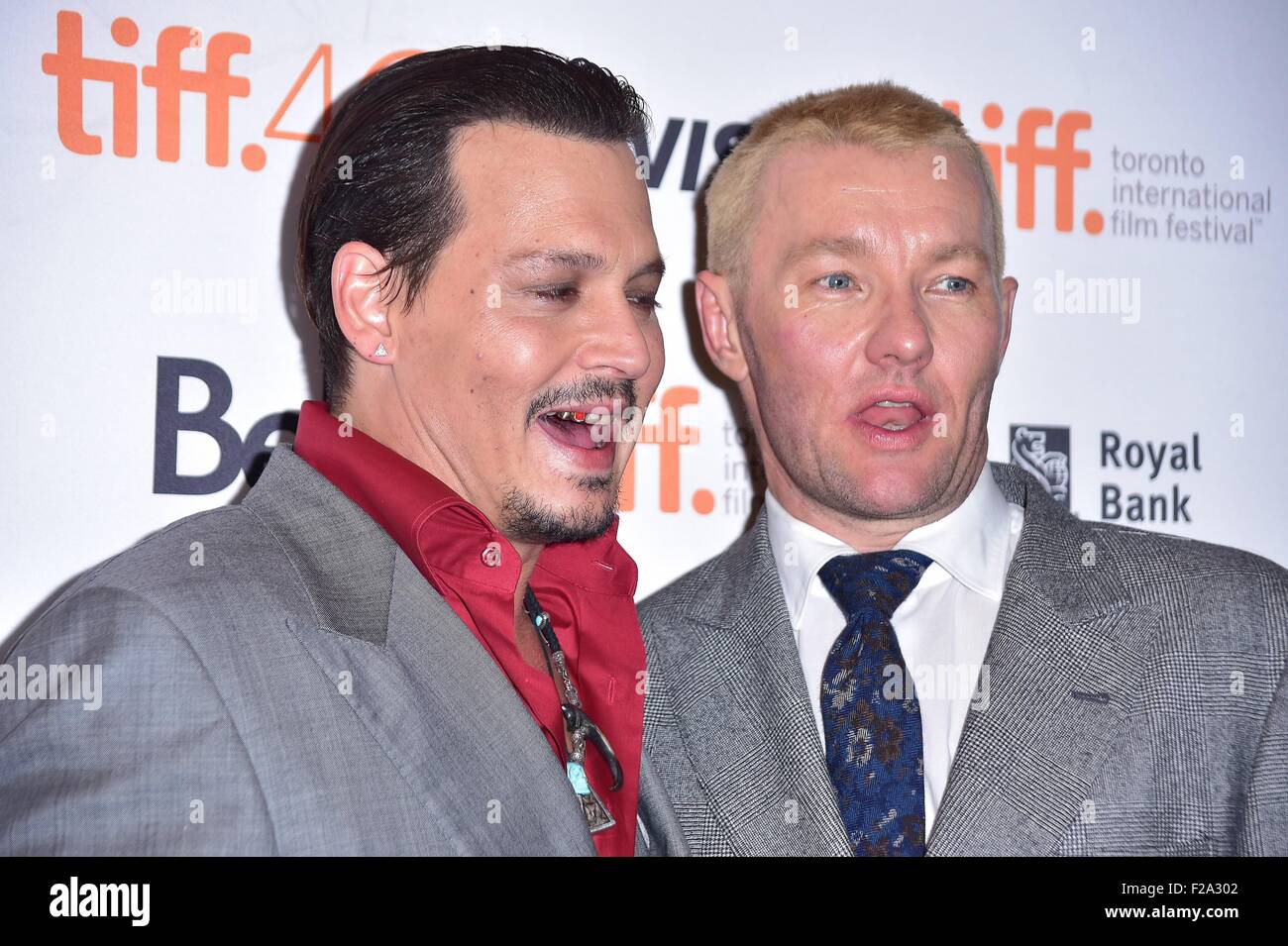 Toronto, ON. 14th Sep, 2015. Johnny Depp, Joel Edgerton at arrivals for ...