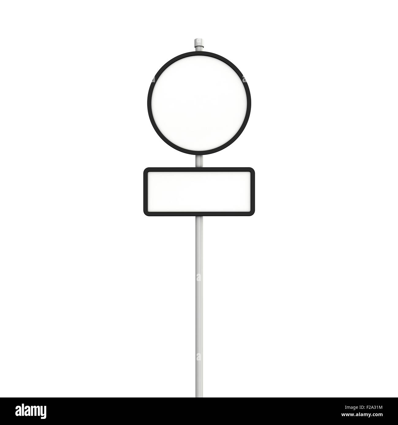 Blank round and rectangular road sign Stock Photo - Alamy