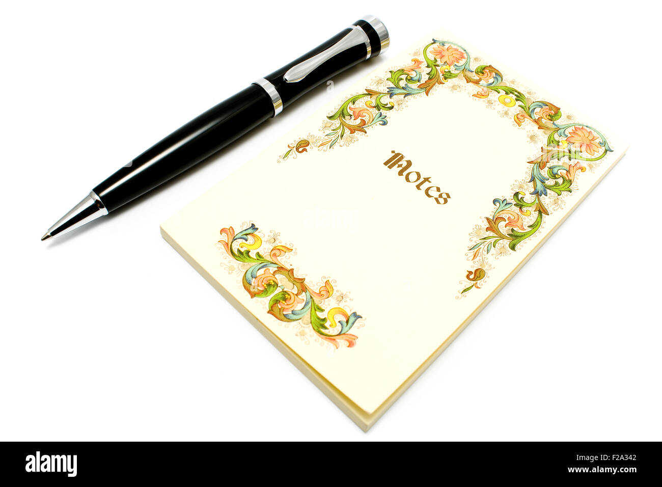 Notebook on spring pen Cut Out Stock Images & Pictures - Alamy