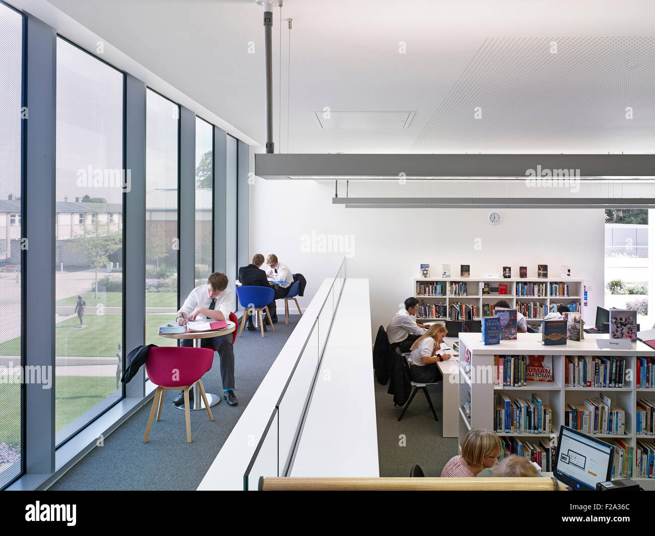 Library with gallery and individual study desks. Uppingham School ...