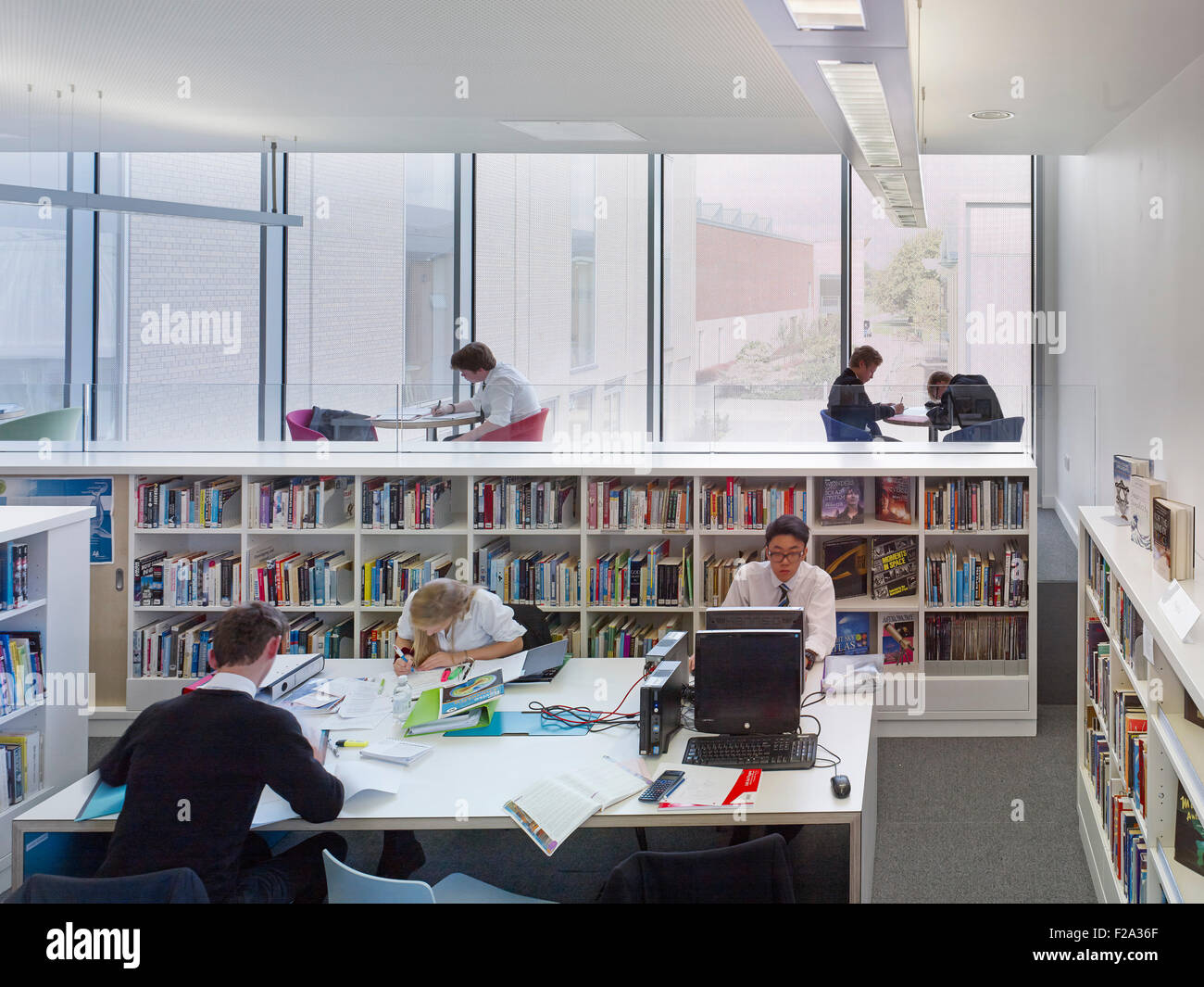 Library with gallery and individual study desks. Uppingham School ...