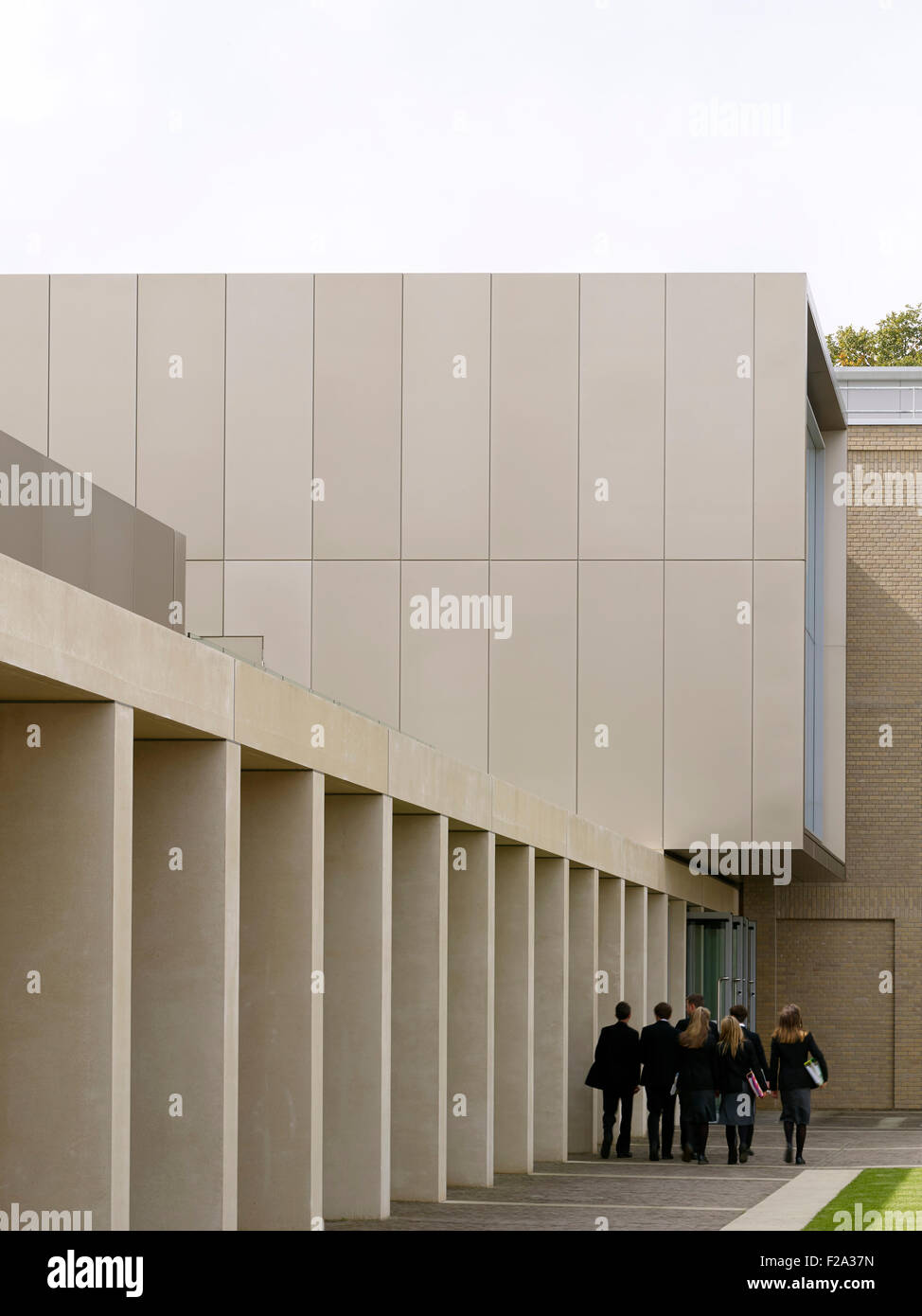 Perspective of colonnade. Uppingham School Science Centre, Uppingham ...