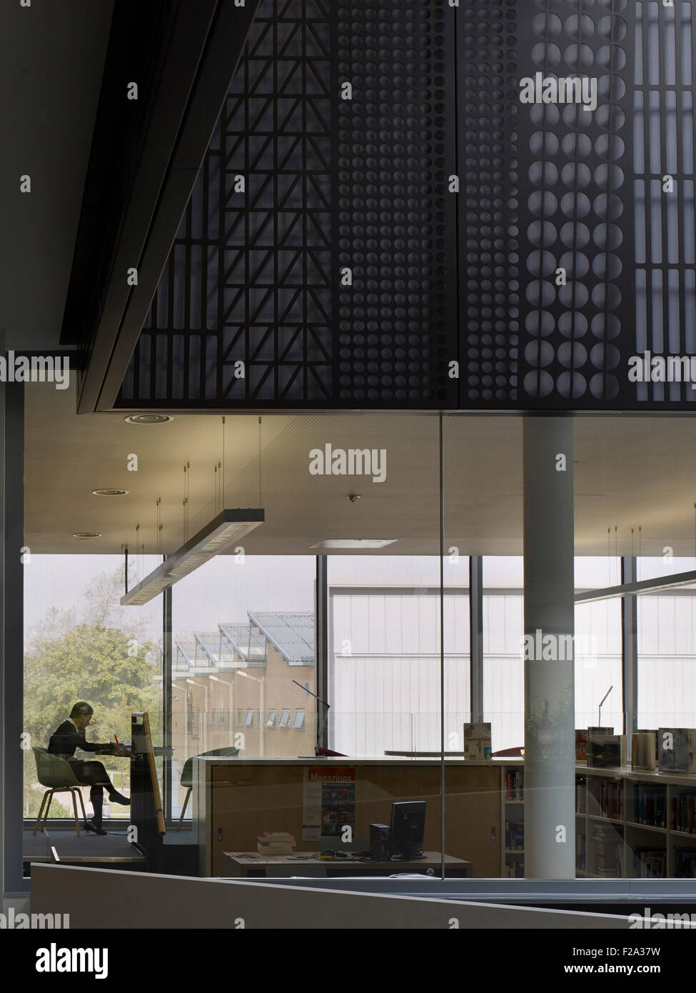 Detail of interior cladding and resource centre. Uppingham School ...