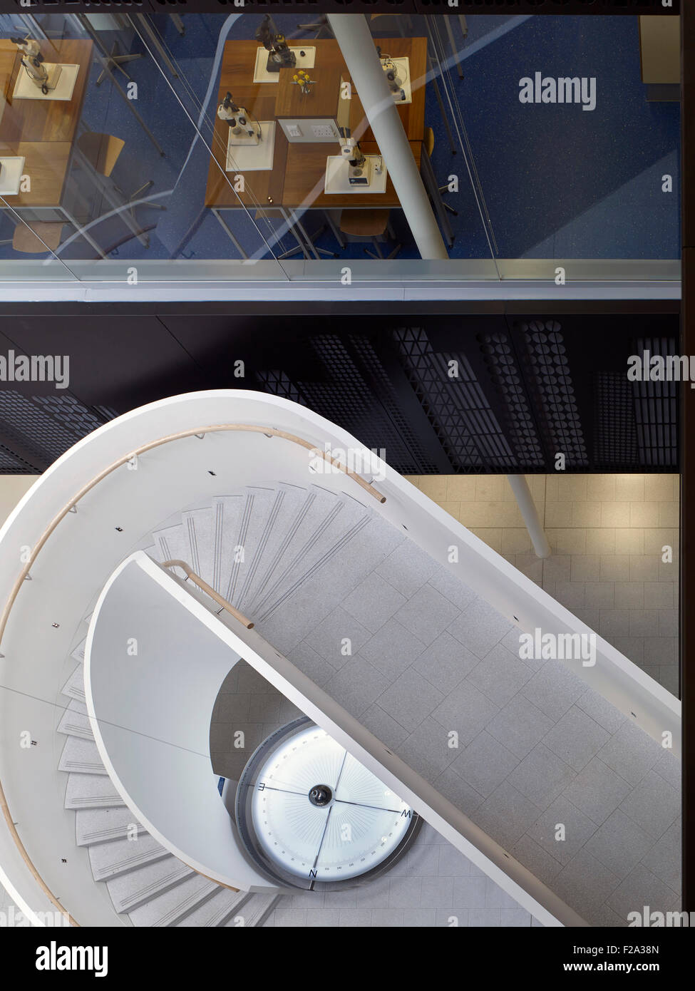 Bird's eye view of spiral staicase. Uppingham School Science Centre ...