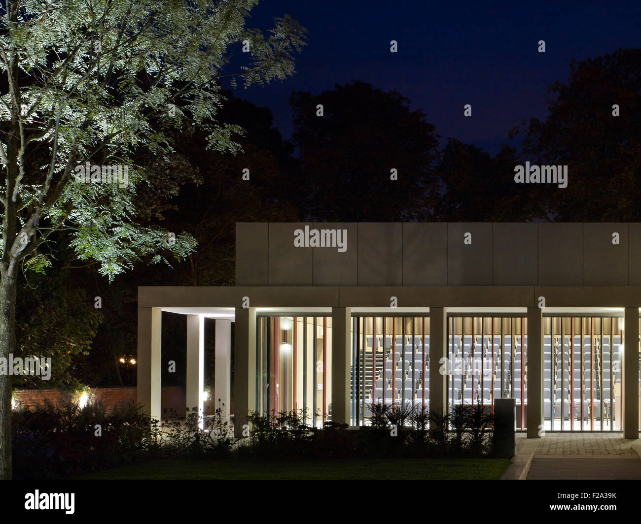 Detail of illuminated colonnade. Uppingham School Science Centre ...
