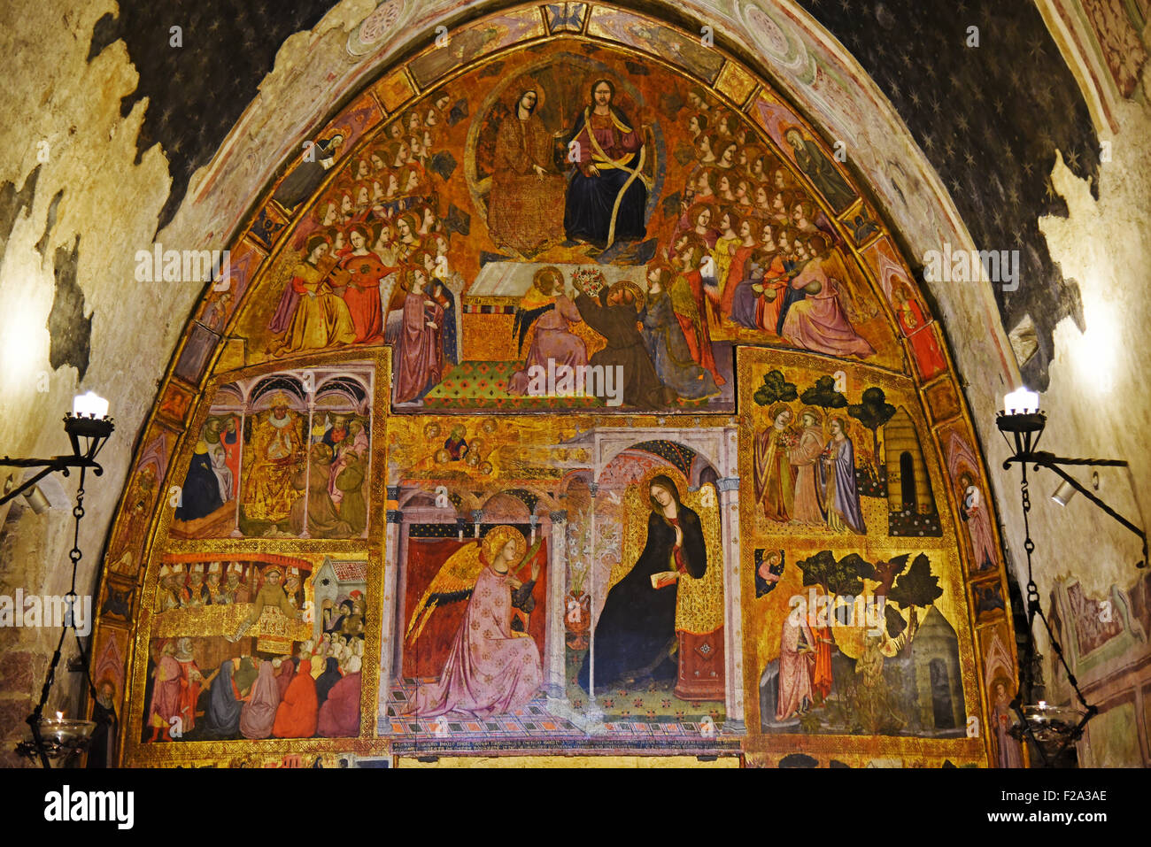 Fresco in the Portiuncula chapel, Basilica of Santa Maria degli Stock ...