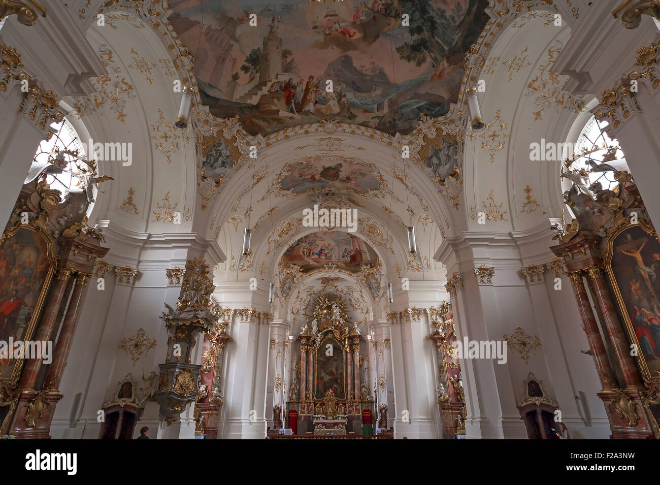 Ceiling vault and the chancel of the late Baroque monastery church ...
