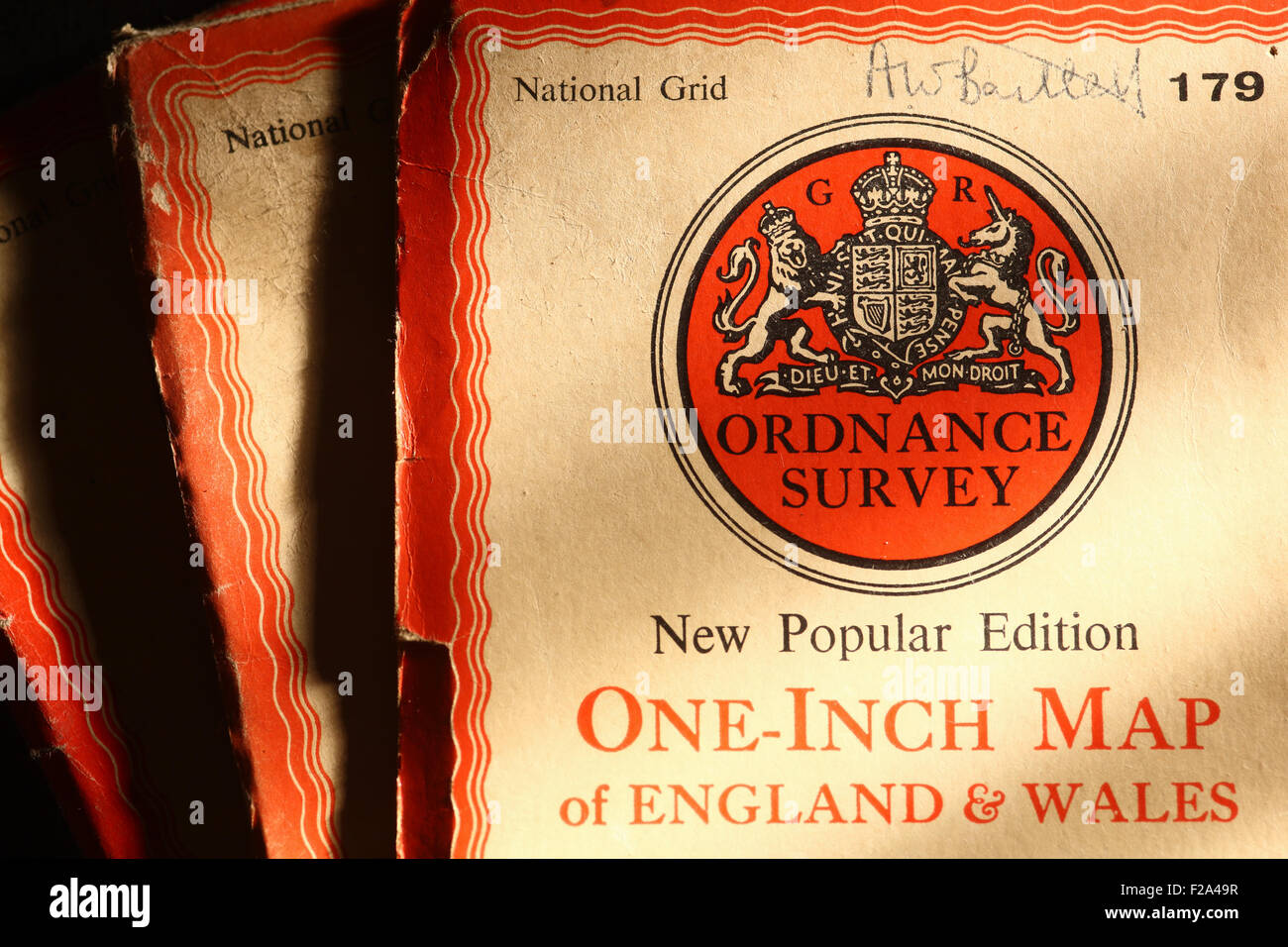 new popular edition of the one inch ordnance survey map Stock Photo - Alamy