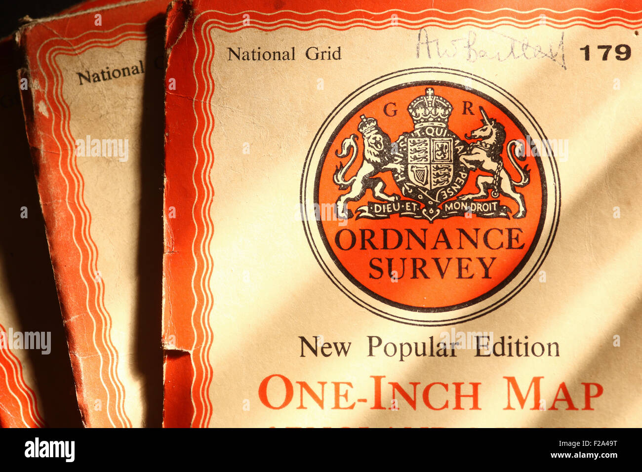 new popular edition of the one inch ordnance survey map Stock Photo - Alamy